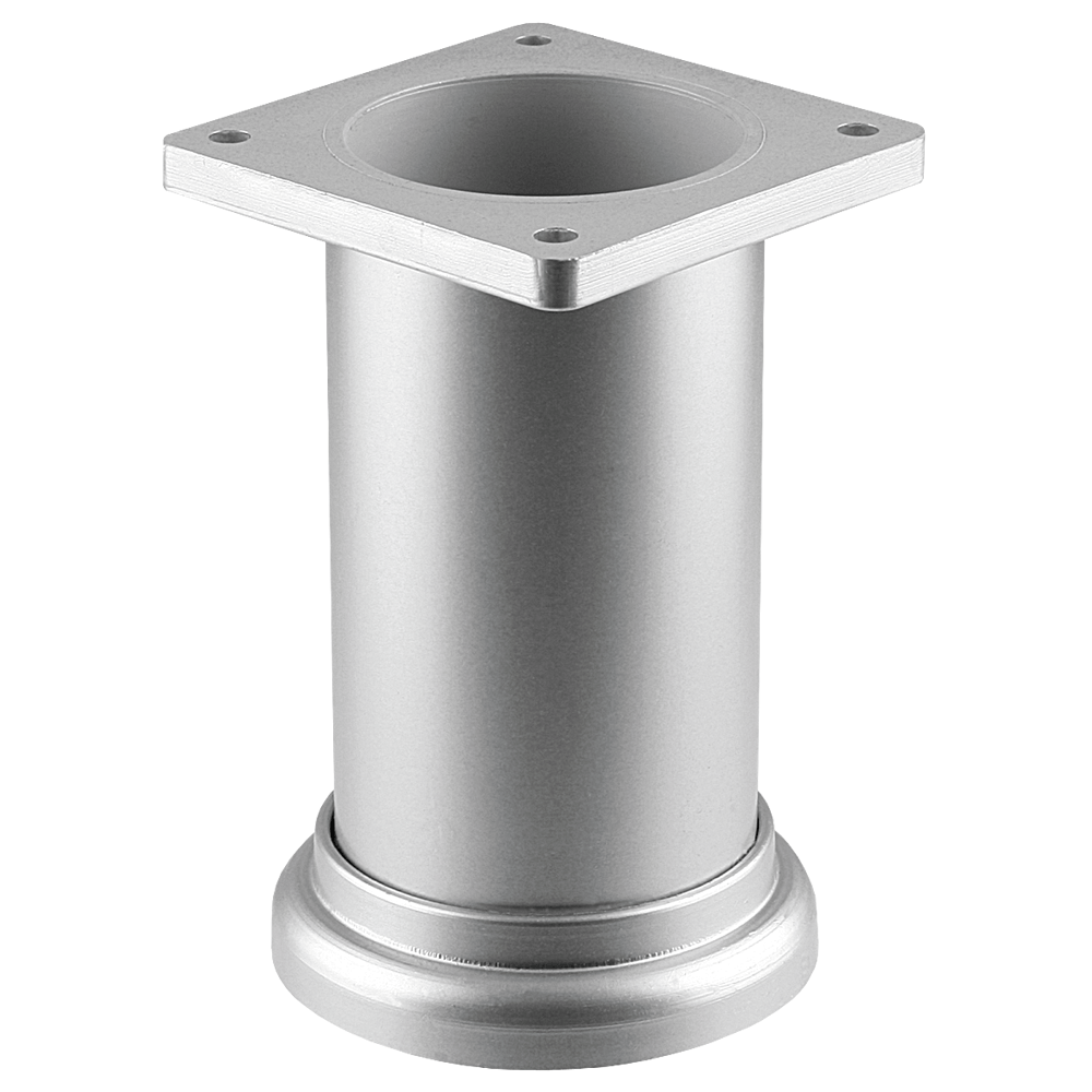 Picior cilindric reglabilcu flansa patrata satin - argintat D50 x 60 mm ...