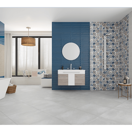 Faianta baie Kai Faenza Brick Blue, albastru, lucios, uni, 75.5 x 25.5 ...