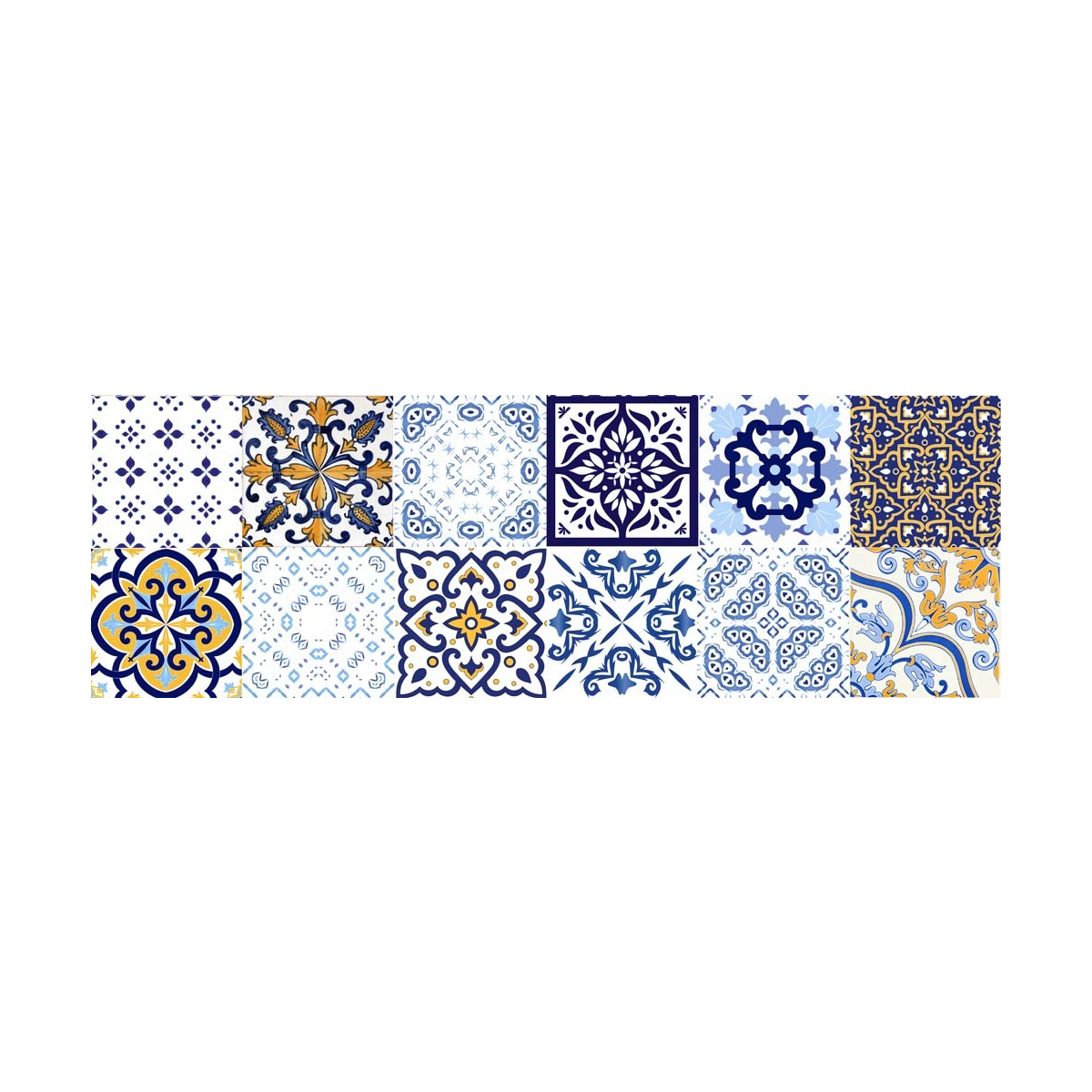 Faianta White Glossy Patchwork, lucioasa, cu model, multicolor ...