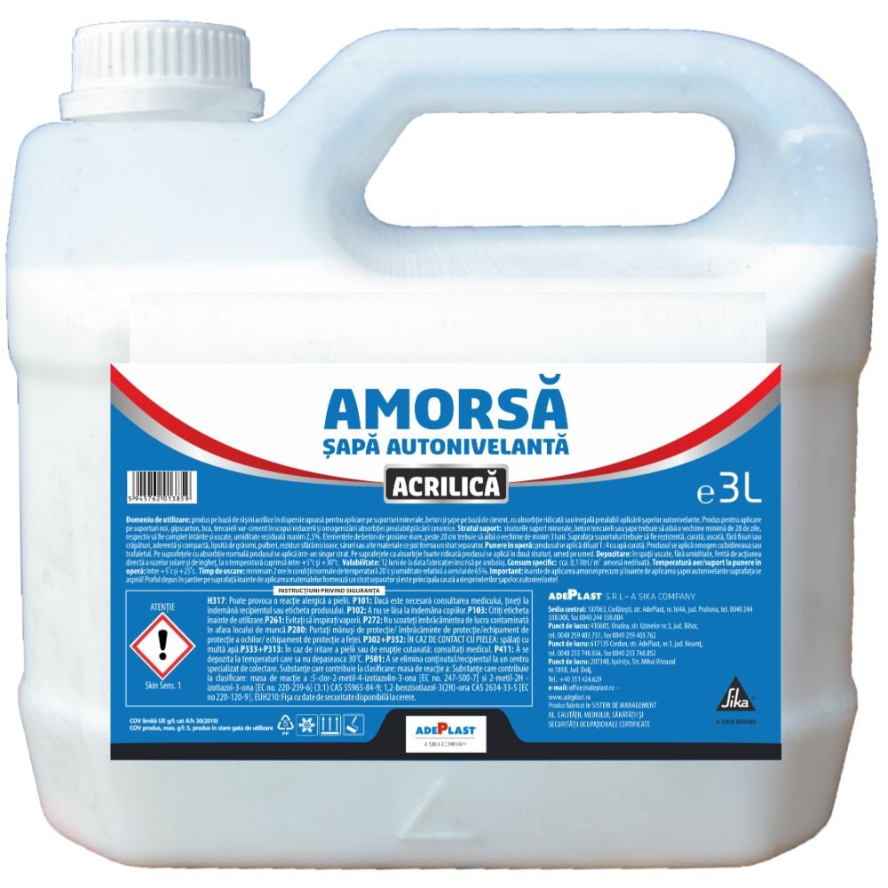 Amorsa acrilica sapa autonivelanta Adeplast, interior/exterior, 3 l ...