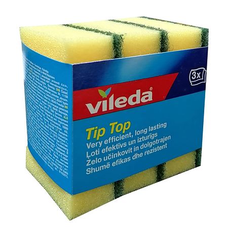 Burete vase Vileda, model universal, galben, 3 bucati | MatHaus