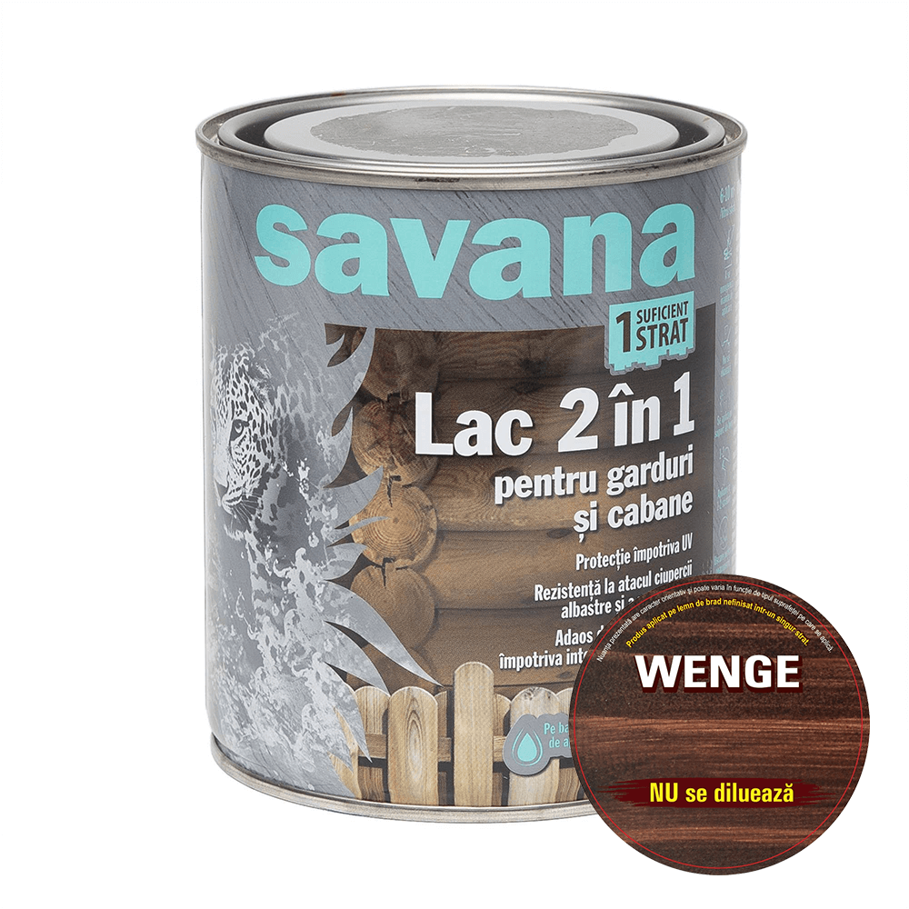 Lac pentru lemn Savana garduri si cabane, pe baza de apa, wenge ...