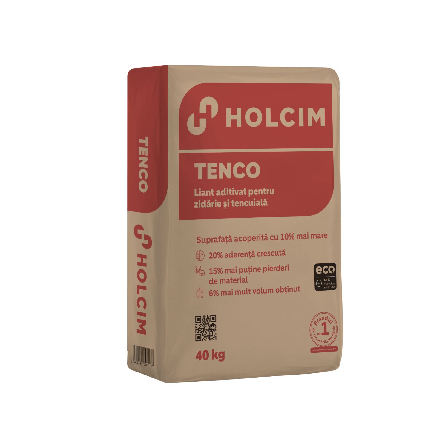 Liant aditivat Holcim Tenco® pentru zidarie si tencuiala, 40 kg | MatHaus
