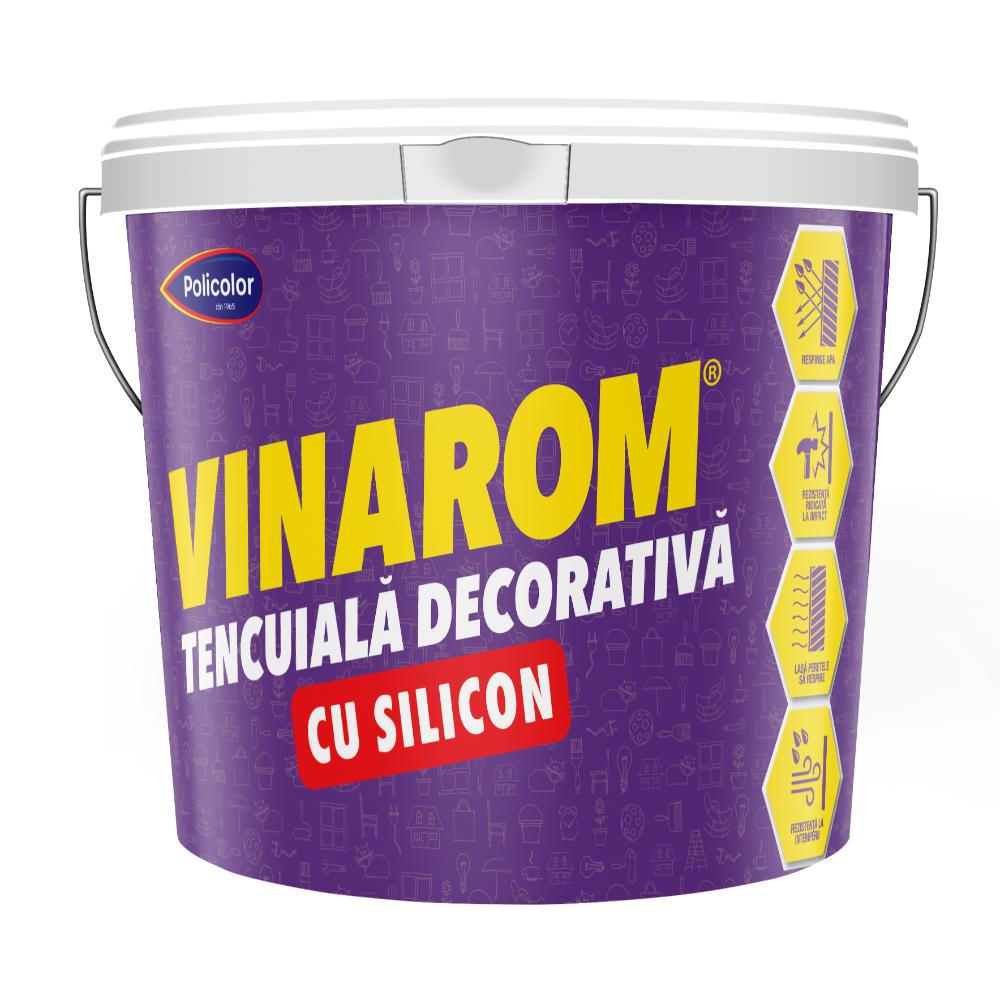Tencuiala decorativa siliconica Vinarom F15 Policolor, aspect praf de ...