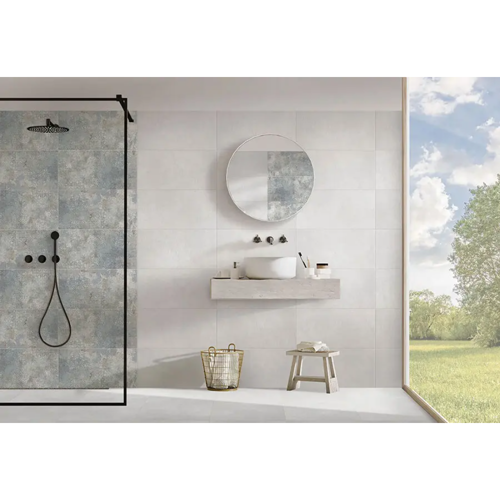 Faianta baie Cesarom Concrete, gri, mat, aspect de ciment, 60 x 30 cm ...
