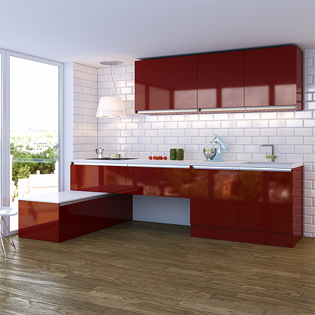 Placa MDF Kastamonu High Gloss, burgundy P107, lucios, 2800 x 1220 x 18 ...