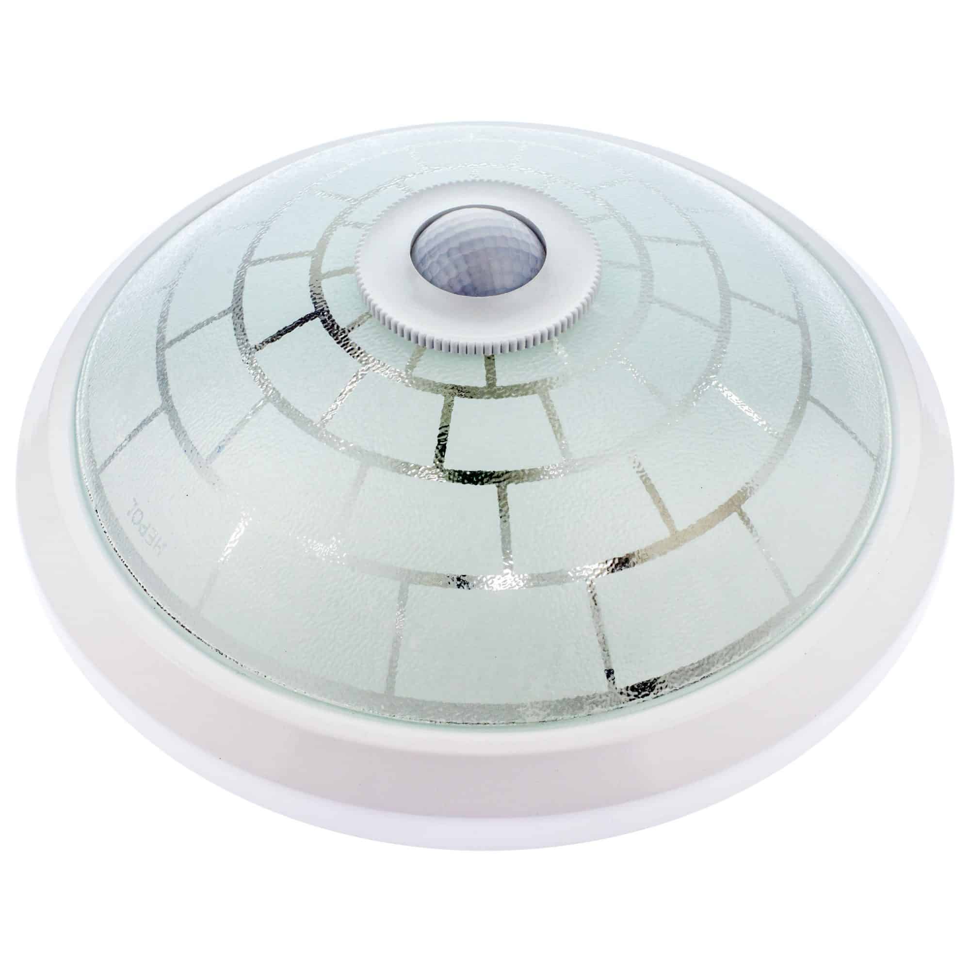 Aplica rotunda cu senzor Hepol, E27, max 2 x 20 W, IP20, alb | MatHaus