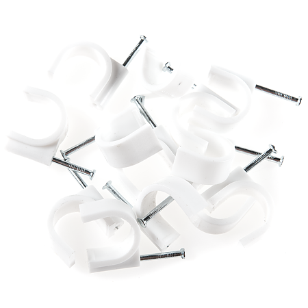 Cleme fixare cablu Comtec MF0013-01369, 22 mm, alb, 100 bucati/set ...